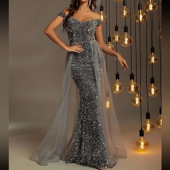 Dresses | Luxe Off Shoulder Mesh Detail Party Formal Prom Wedding ...